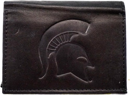NCAA Michigan State Spartans Embossed Genuine Leather Wallet Bill Tri ...