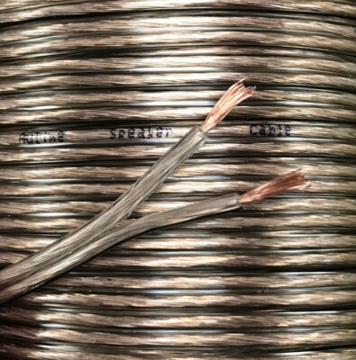 10m Transparent Auline® 2x 0.75mm2 Clear Speaker Cable Wire 24 Strand ...