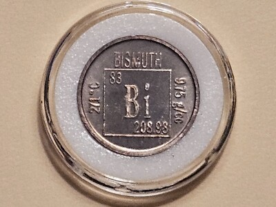 Bismuth Coin .999 Fine Metallium the Elements UNC bar round 0.135 Oz 4. ...