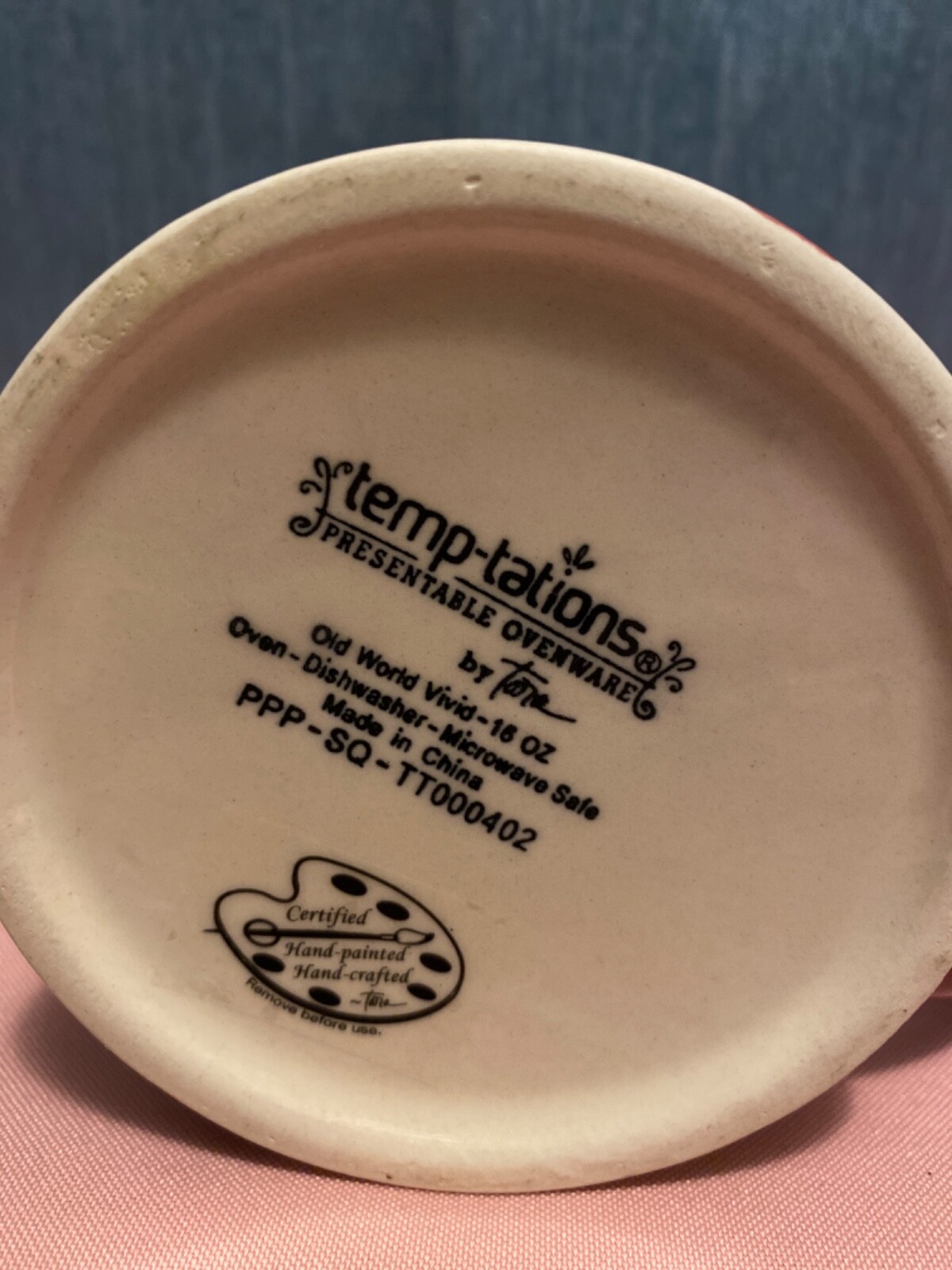 Temptations Old World Vivid Red by Tara 16 oz Large Coffee Mug. | eBay