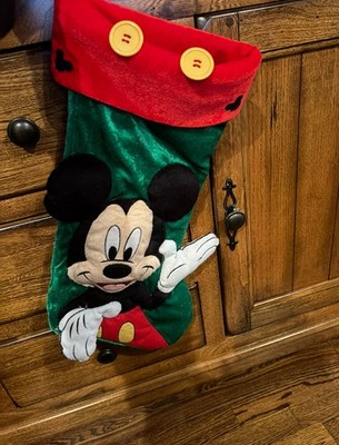 Disney Parks 20" Mickey Mouse 3D Puffy Christmas Stocking Red Green ...