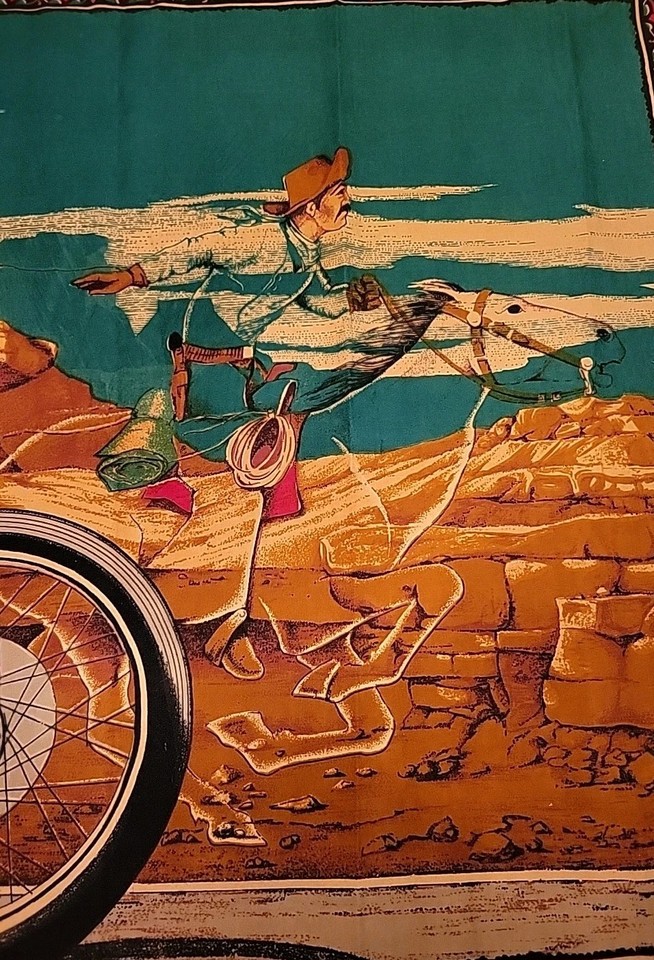 Vintage 1970s Ghost Rider David Mann Tapestry Harley-Davidson Excellent ...