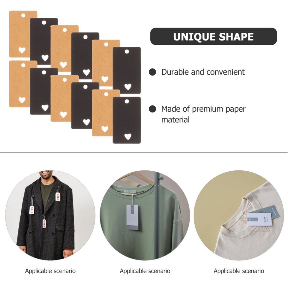 200 Pcs Blank Merchandise Price Hanging Labels Paper Handmade Tags ...