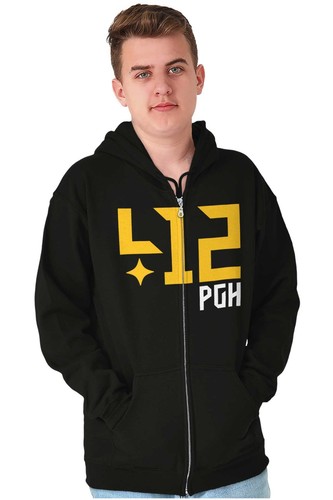 Cool Pittsburgh Pennsylvania 412 Area Code Sweatshirt Zip Up Hoodie Men ...