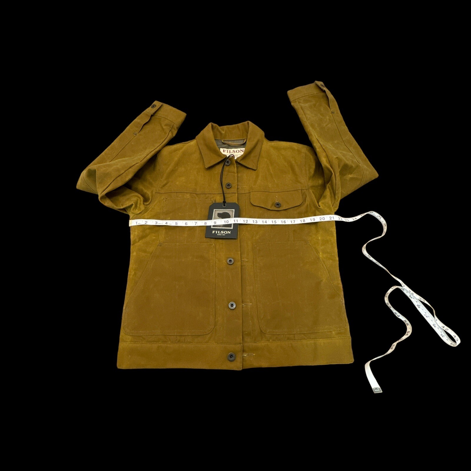 Filson Short Lined Cruiser Jacket Tin Cloth Waxed Dark Tan Small ...
