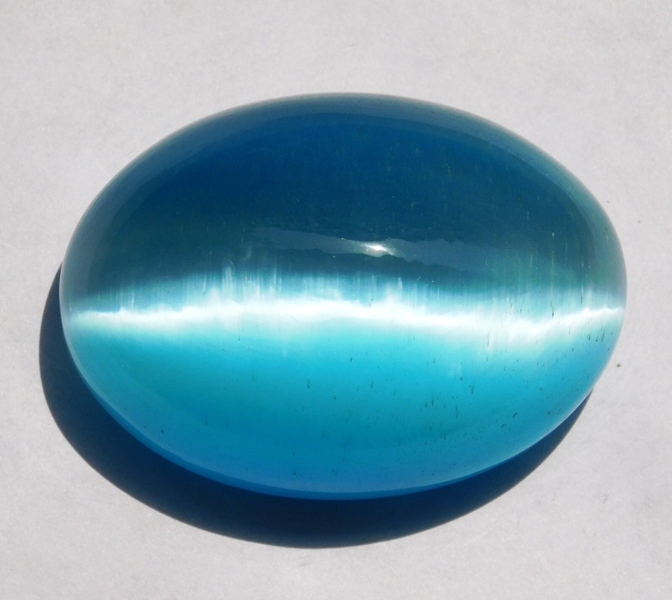 284.50 Ct Certified Natural Chrysoberyl Cat's Eye | Blue Oval Cabochon ...