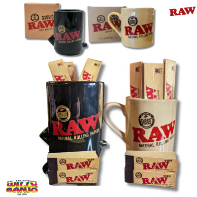 RAW Wake Up Bake Up Mug Ceramic Cone Holder Coffee Cup Rolling Papers ...