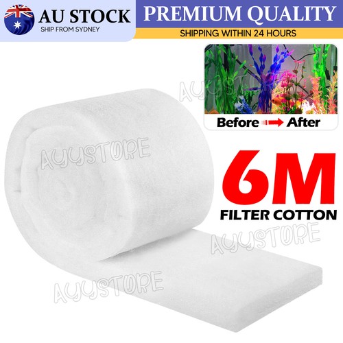 6m Aquarium Pond Filter Foam Fish Tank Sump Filter Cotton Fine Media ...