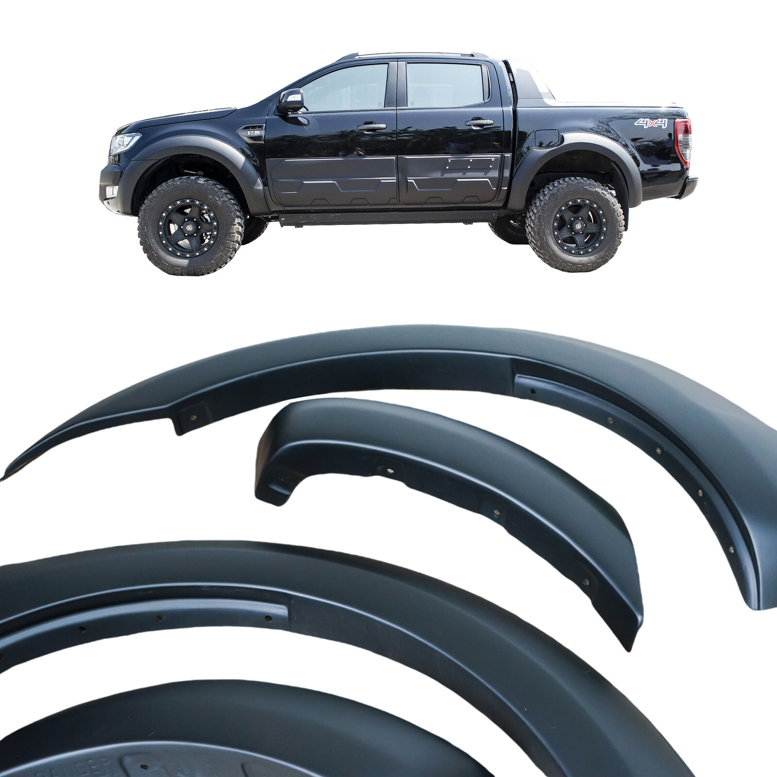 K MATTEBLACK FENDER FLARES ARCH FOR FORD RANGER UTE T6 PX2 2015-2018 ...