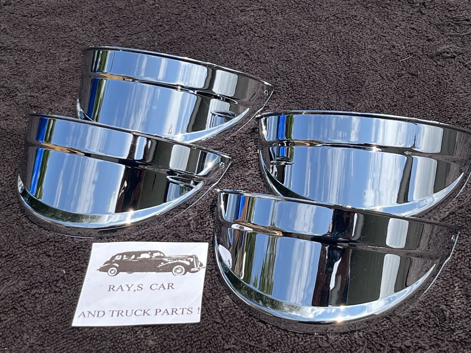 NEW PLASTIC CHROME HEAD LIGHT VISORS ( 4-HEADLIGHTS SET ! ) CAR / TRUCK ...