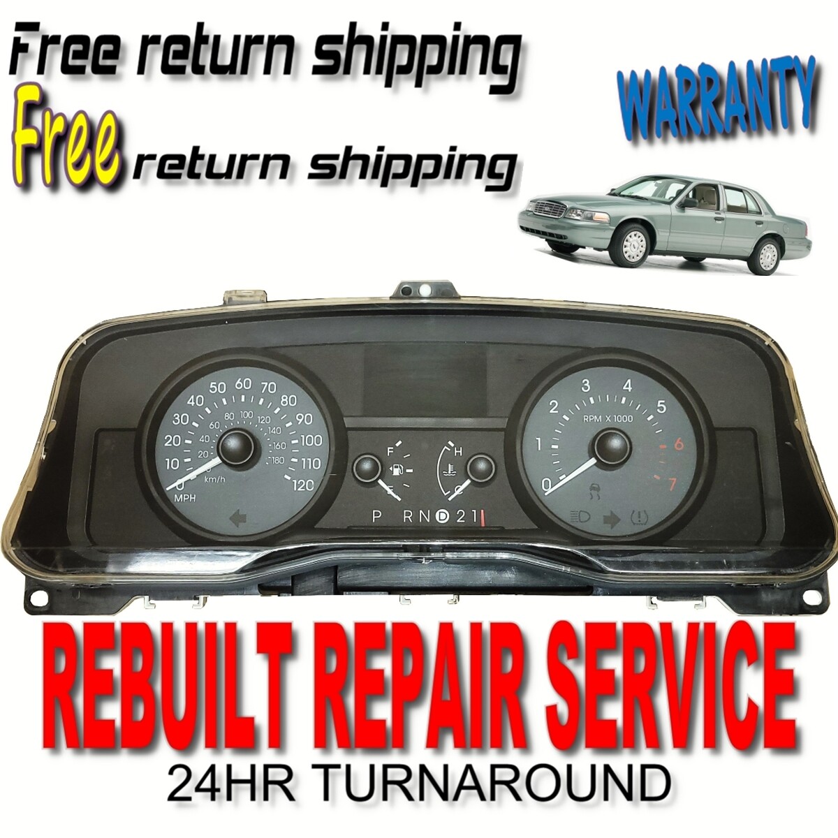 Ford Crown Victoria Vic Speedometer Instrument Gauge Cluster Panel ...