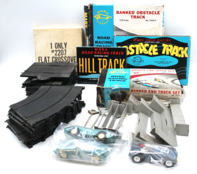 Vtg 1960s Marx Toys NY New York USA Made 1/32 Slot Car Race Set Track ...