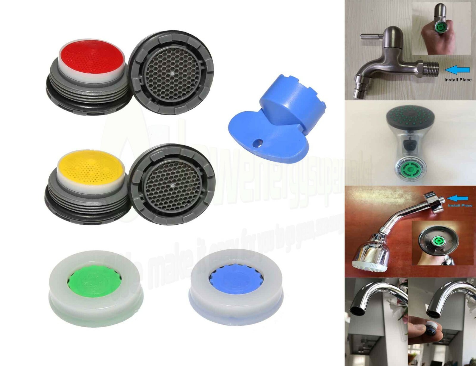 Tap Aerator Flow Restrictor Water & Energy Saving, Replacement Core ...