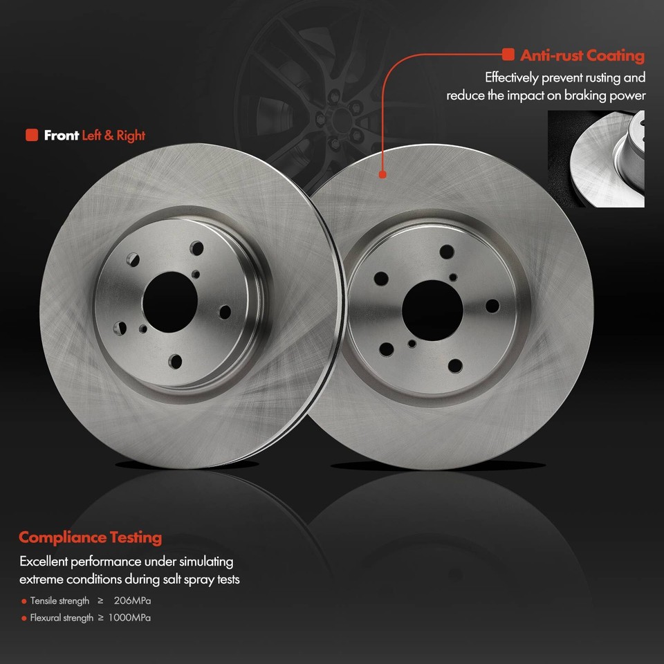 2Pcs Front LH & RH Side Disc Brake Rotors for Subaru Legacy Tribeca ...
