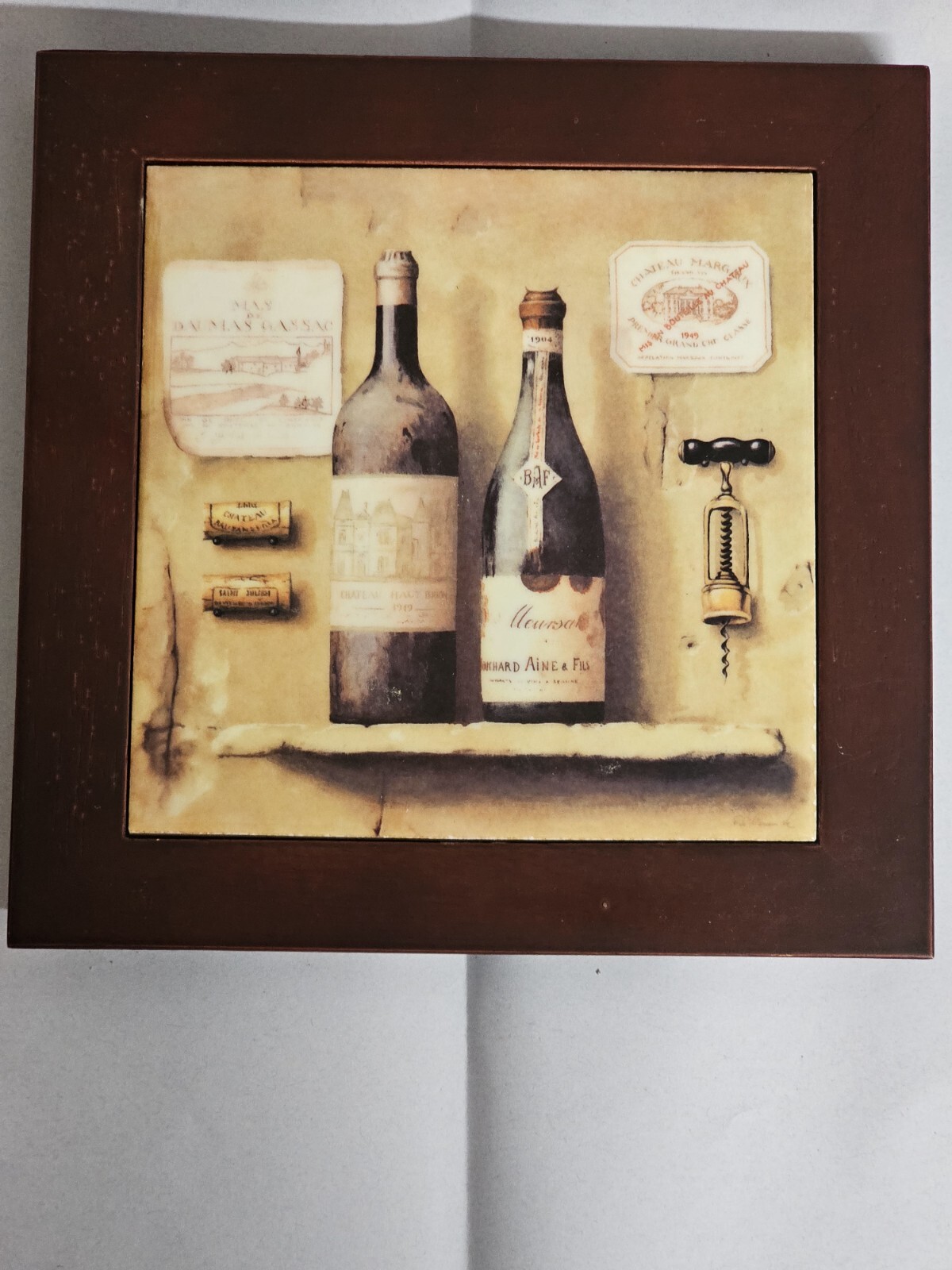 (Lot Of 3) Mark Hageman Artist - Vintage Vineyard - Wood Framed Ceramic ...