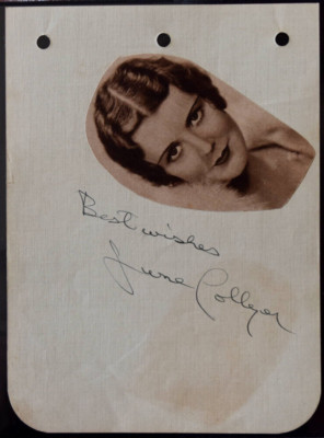 June Collyer Hand Signed Autograph on a Piece of Paper | eBay