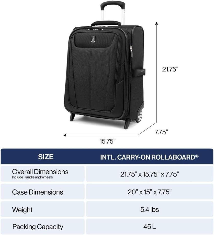 Travelpro Maxlite 5 Softside 20" Expandable Upright 2 Wheel Carry on ...