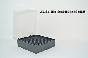 2 X BERRY'S PLASTIC STORAGE AMMO BOX CLEAR COLOR 223/556 100 rd Storage ...