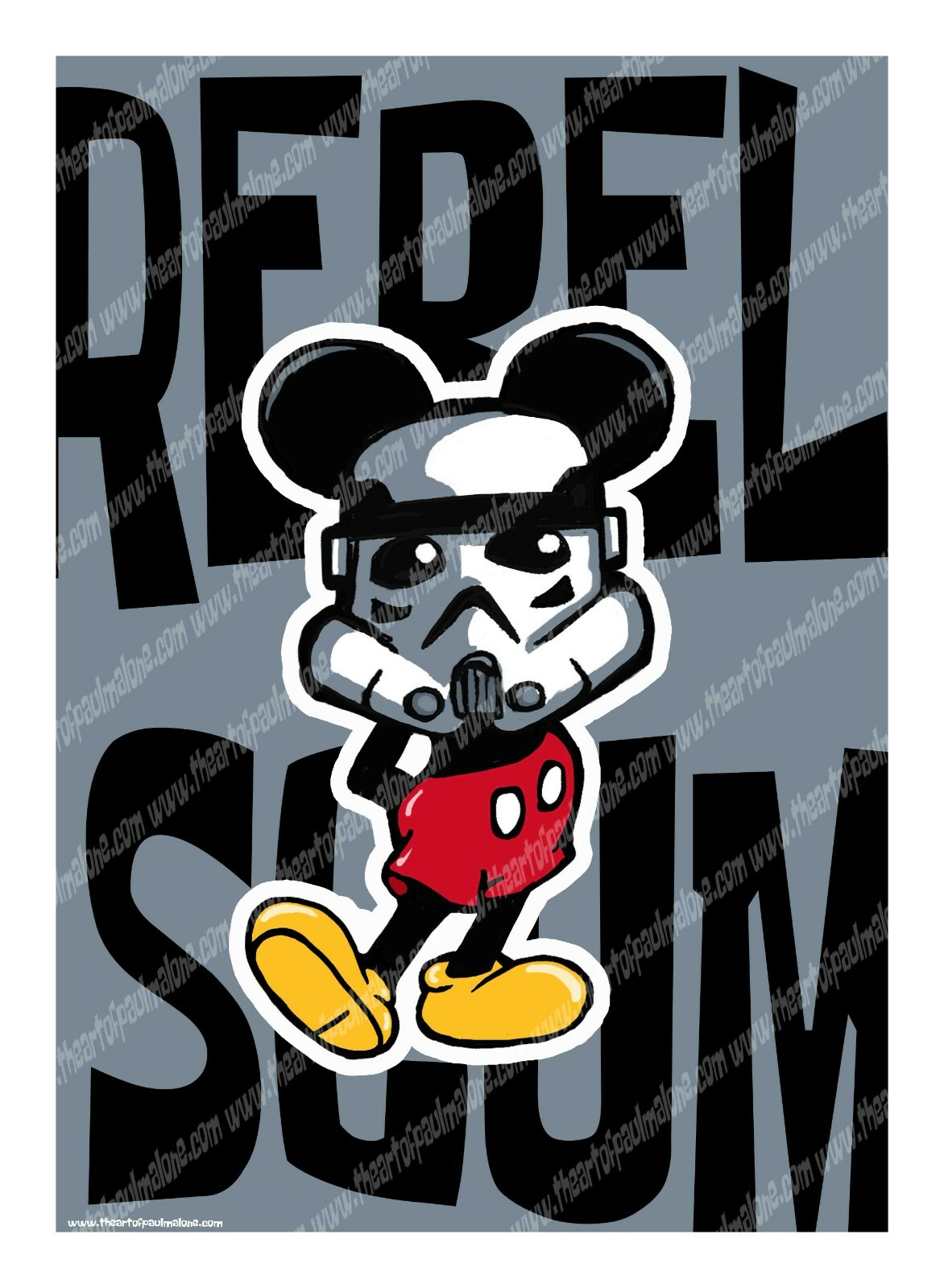Star Wars Mickey Stormtrooper Rebel Scum Cartoon Caricature Parody A4 ...
