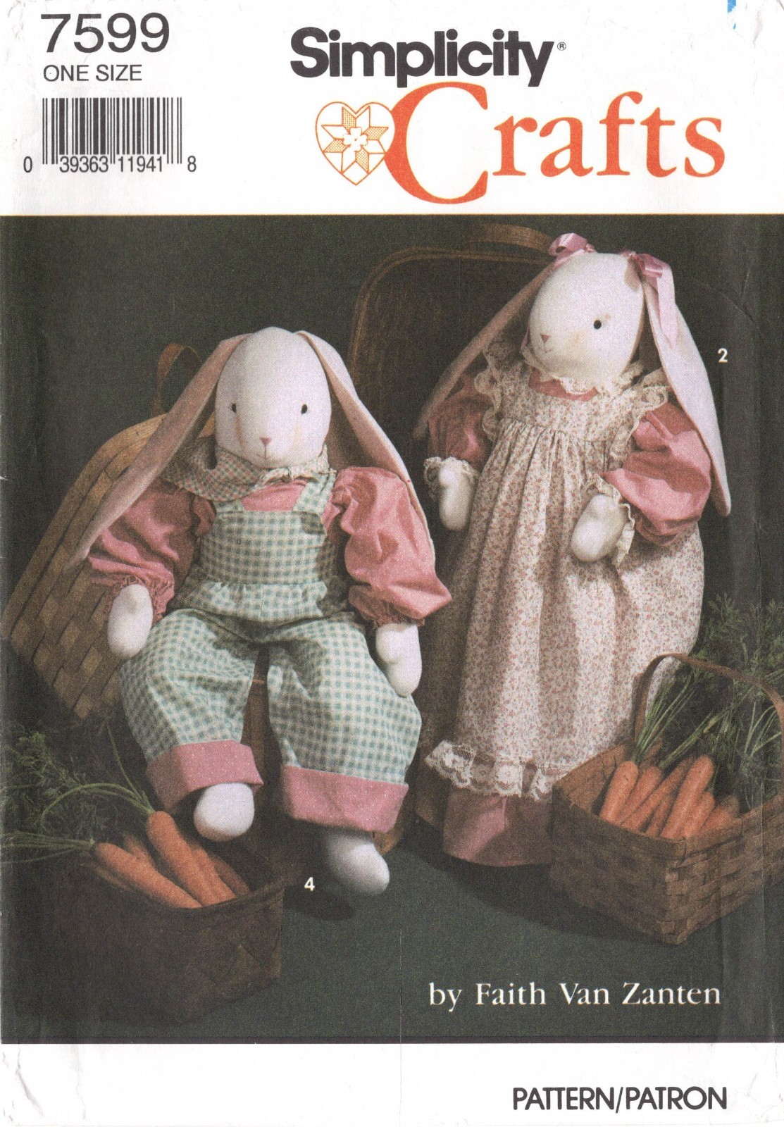 Simplicity 7599 Sewing Pattern Craft Rabbit Bunny With Clothes Faith ...