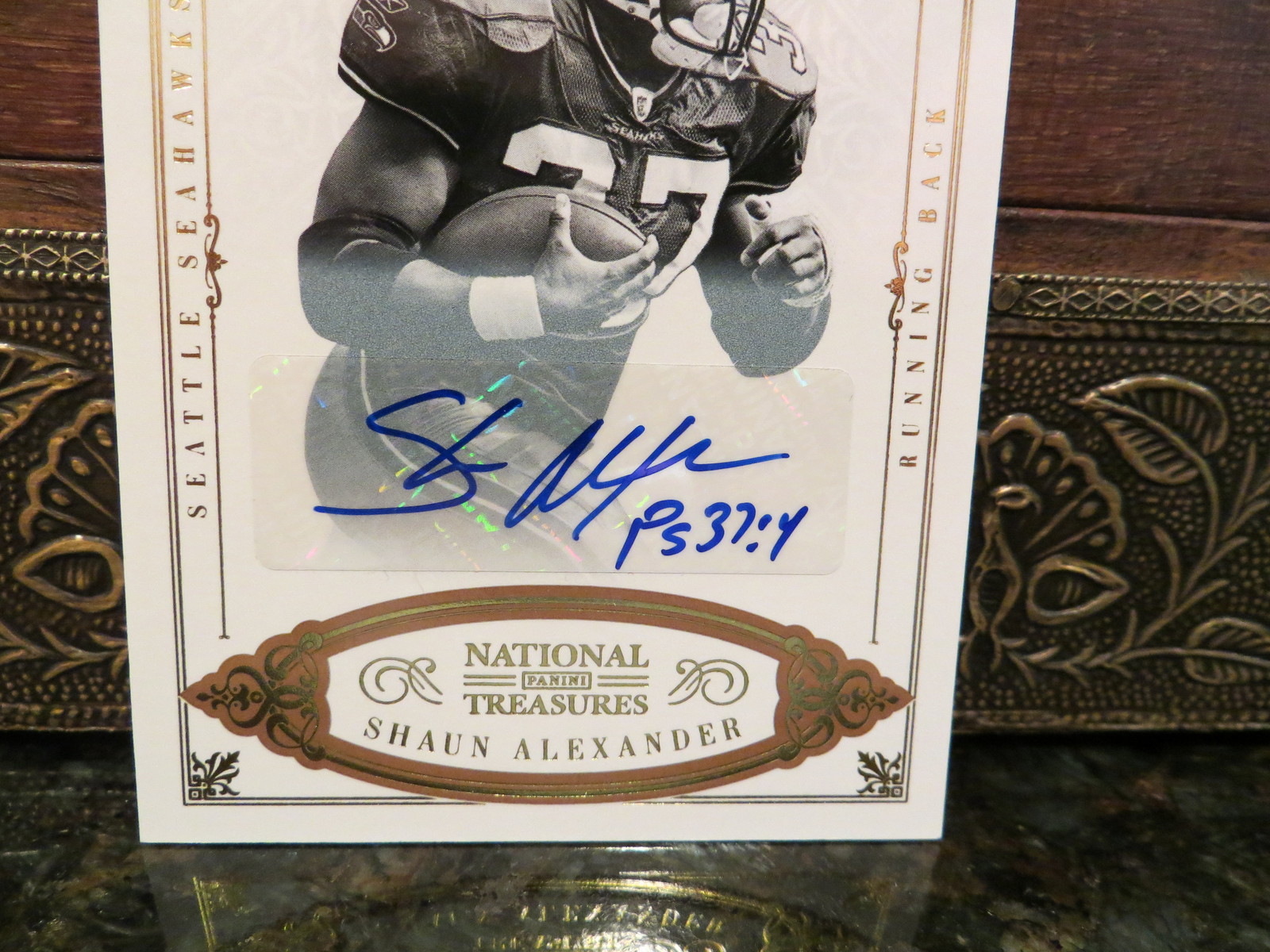 National Treasures Auto Legends Autograph Seahawks Shaun Alexander 5/25 ...