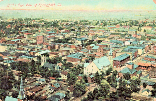 Postcard IL Springfield Illinois-Panoramic Bird's Eye View-Antique ...