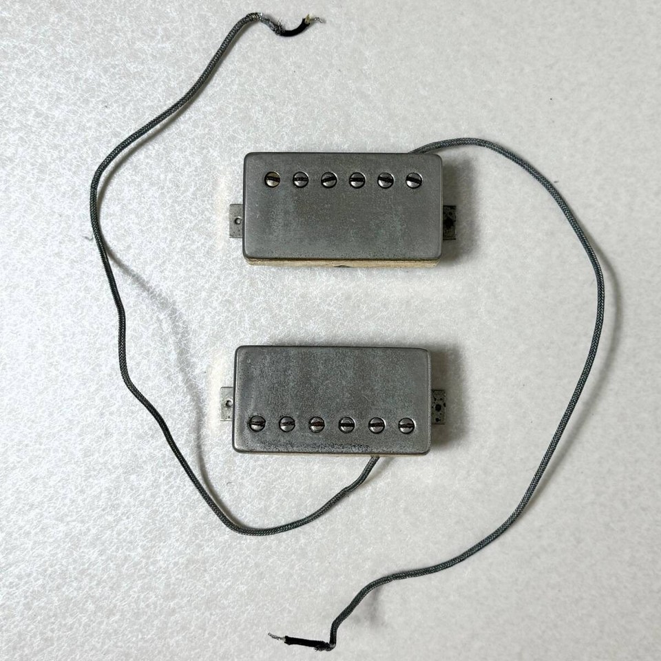 Rare 1980s Gibson PAF Humbucker Gold Pickup Set Pat No 2,737,842 Works ...
