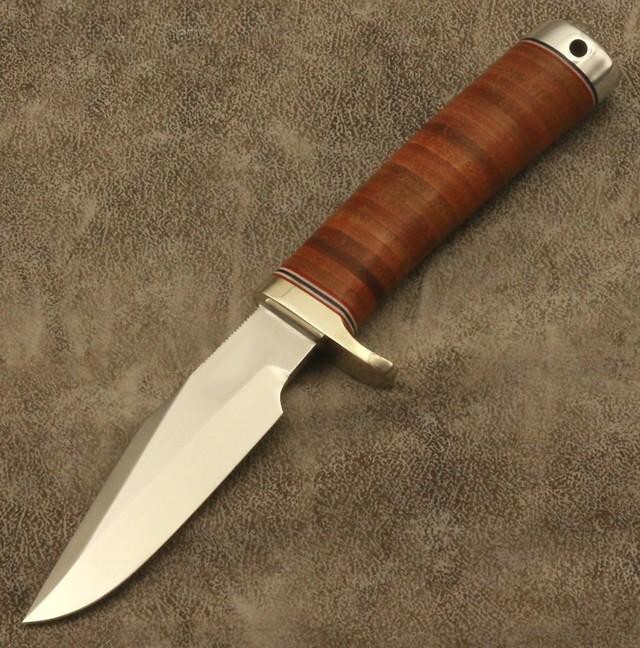 Custom Handmade Randal model 8 style knife Leather stacked handle knife ...