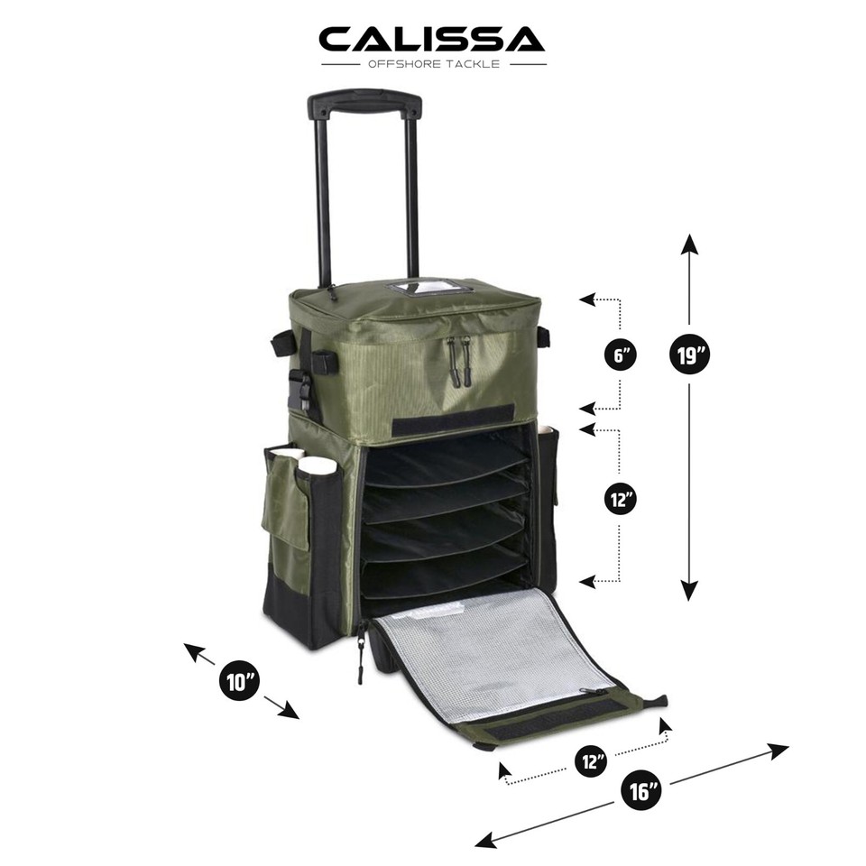 Rolling Fishing Tackle Box Backpack Storage Bag Fishing Tackle Bag 3600 ...