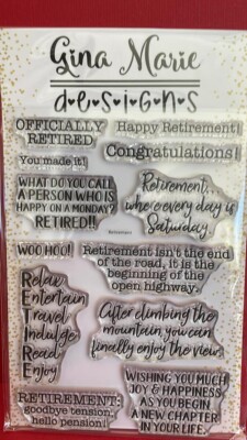 Gina Marie Designs Retirement Stamps Card Making Congratulations | eBay