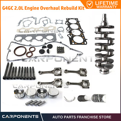 G4GC 2.0L Engine Overhaul Rebuild Kit & Crankshaft & Connecting Rods ...