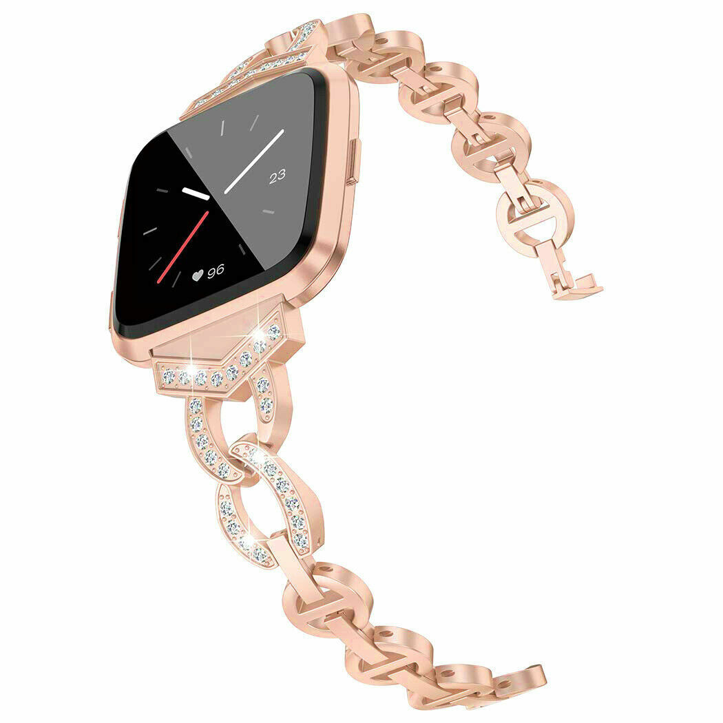 Bling Rhinestone Metal Watch Wrist Band Strap For Fitbit Versa 3 ...