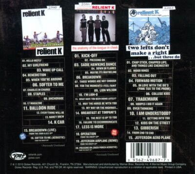 RELIENT K - THE FIRST THREE GEARS (2000-2003) NEW CD 93624968771| eBay