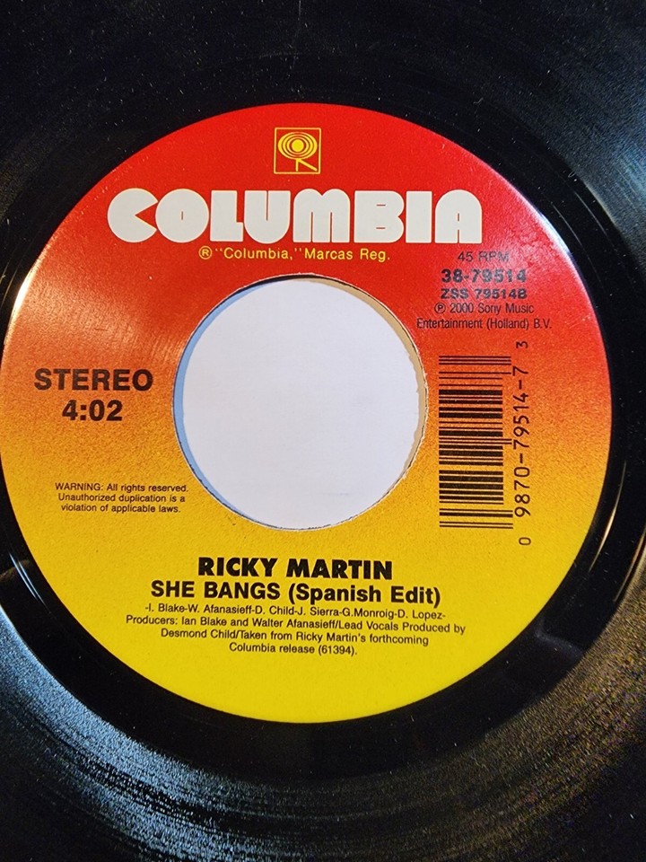 Ricky Martin " She Bangs / Spanish version" 45 RPM VG++ F10 | eBay