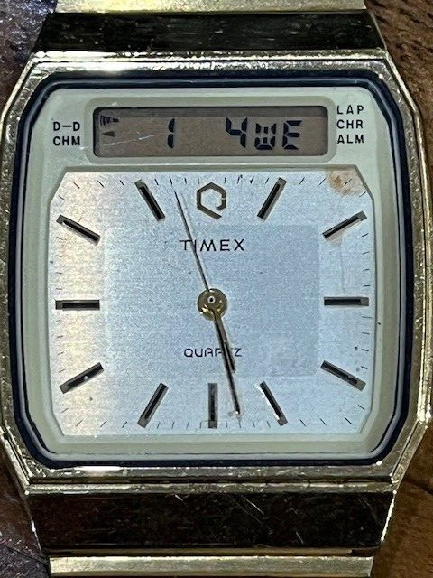 Vintage Korea Timex V Cell Ana-Digi WR Quartz Gents B… - Gem