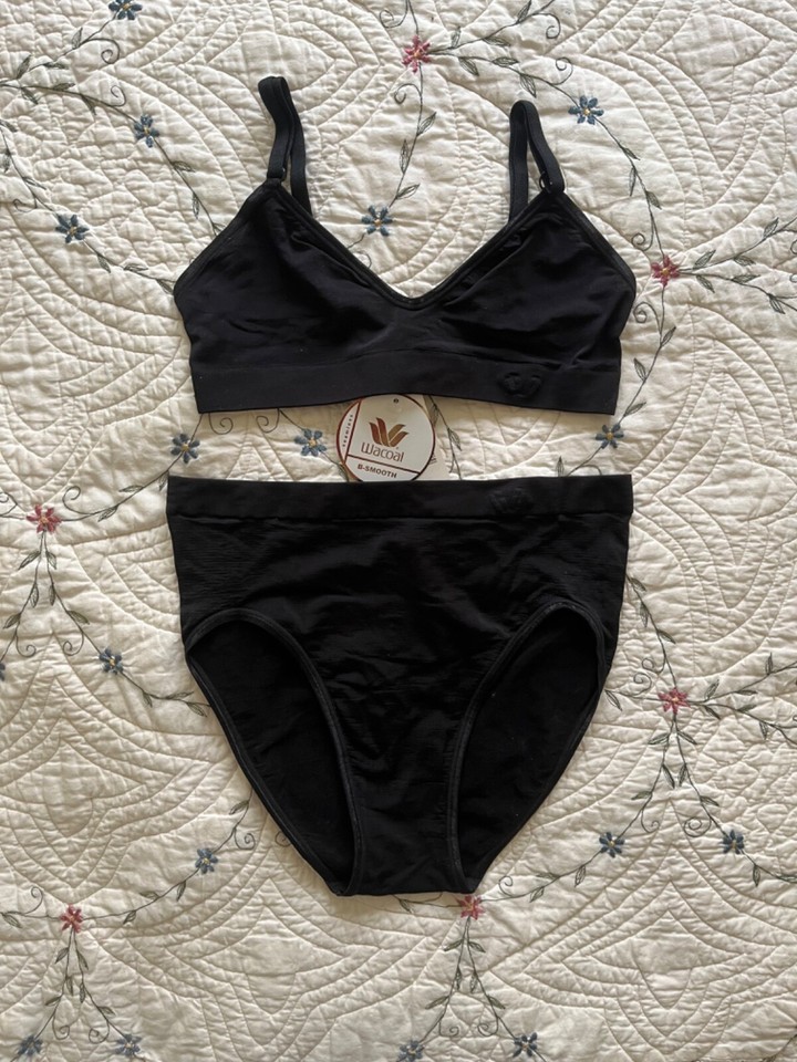 NWT! Wacoal 2 pc bra/panty set in black. Bra 34. Hipster 9-10I’m | eBay