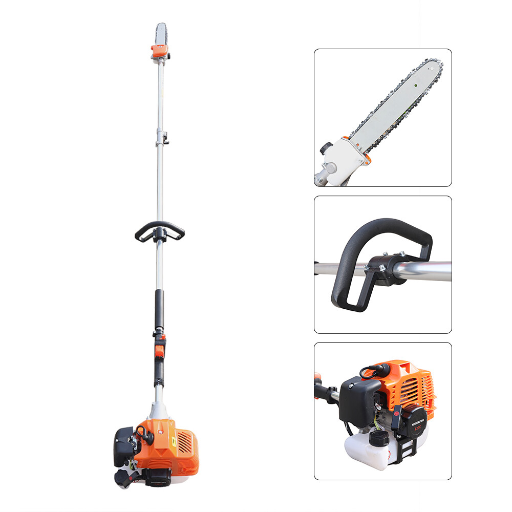 52CC 2-Stroke Chainsaw Pole Saw Pruner Pruning Saw Gas Powered Tree ...
