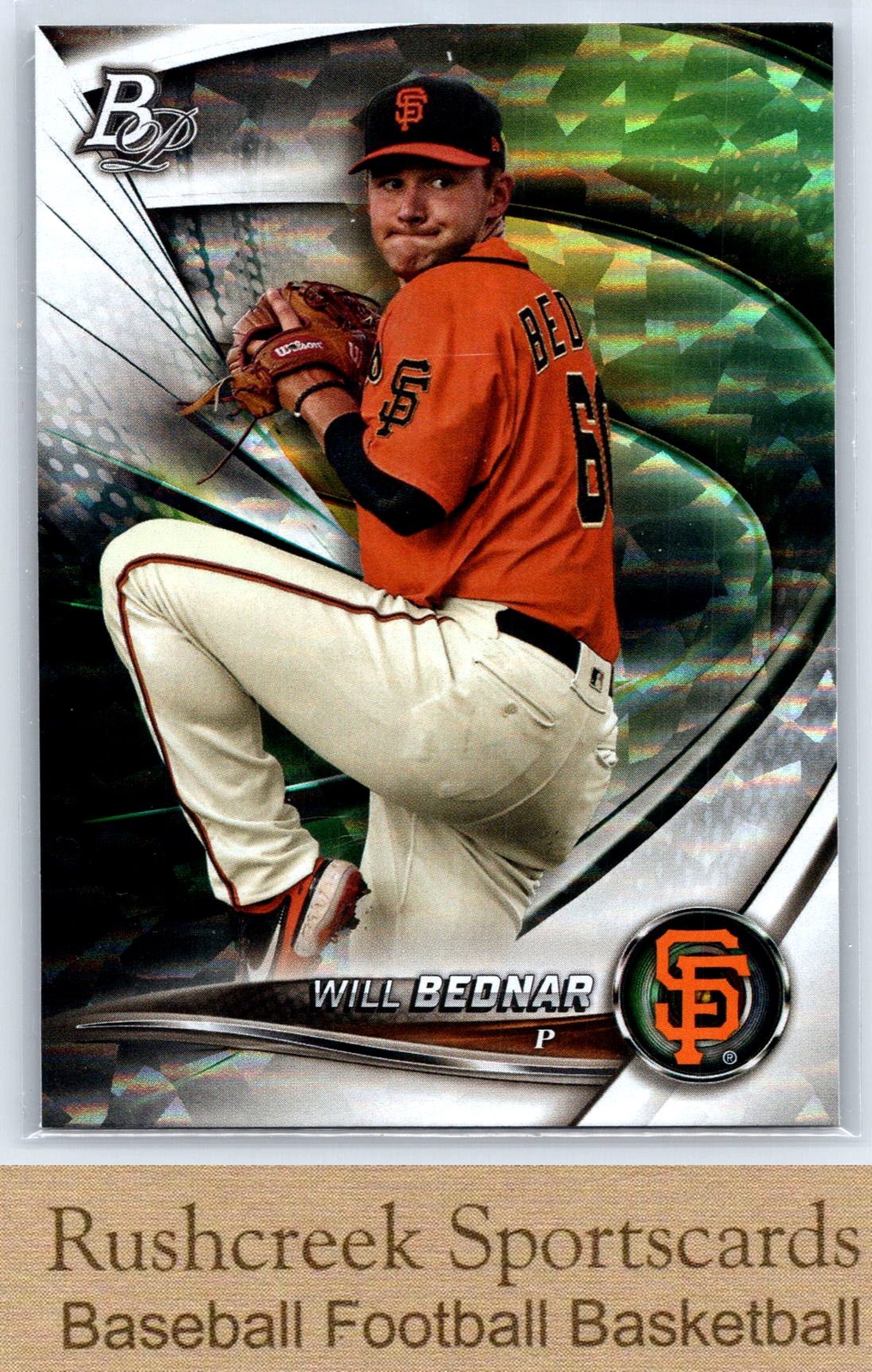 2022 Bowman Platinum #TOP-92 Will Bednar Giants Top Prospects Ice ...