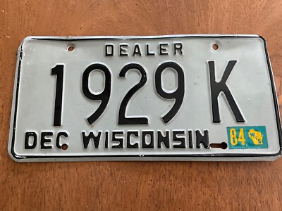 1984 Wisconsin Dealer License Plate Tag 1929 K | eBay