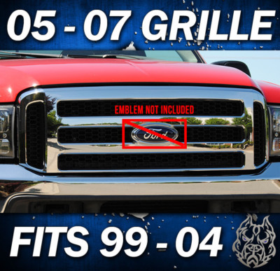 2006 F250 FORD CHROME GRILLE CONVERSION FITS 1999-2004 F350 Excursion ...