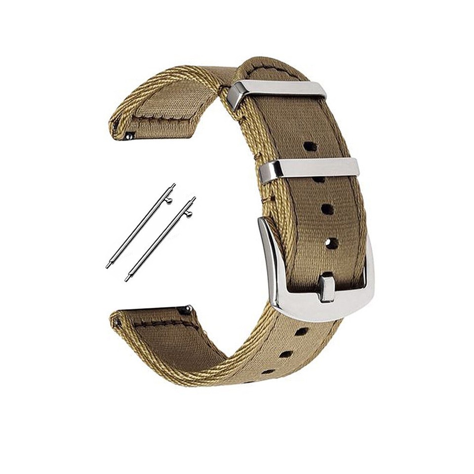 Men's High Quality Two-Piece Nylon Watch Strap Band Spring Bars 18 20 ...