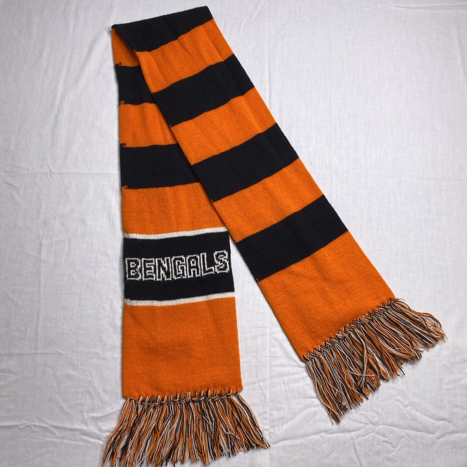Cincinnati Bengals Orange Black And White Scarf 62 Inches Long Nfl ...