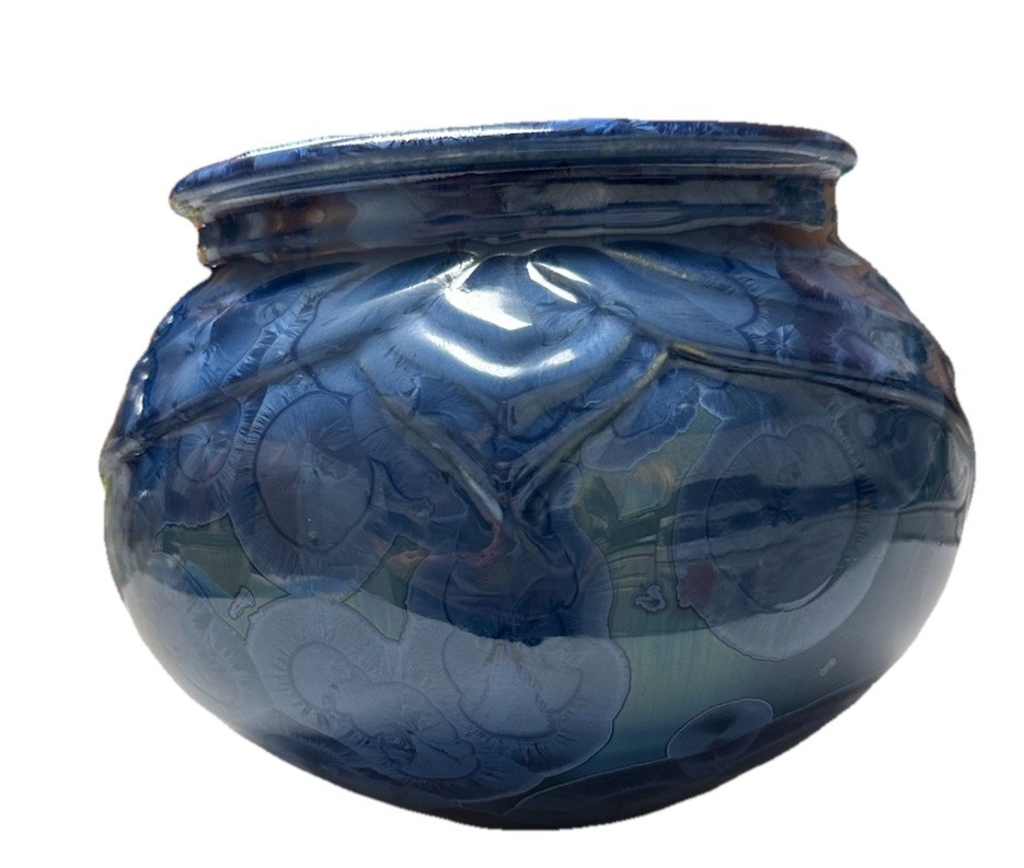 Bill Campbell, Signed, Cobalt Crystalline Glaze, Flambeaux Pottery Vase ...