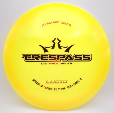 Dynamic Discs Trespass Golf Disc Lucid Plastic Yellow with Red Stamp ...