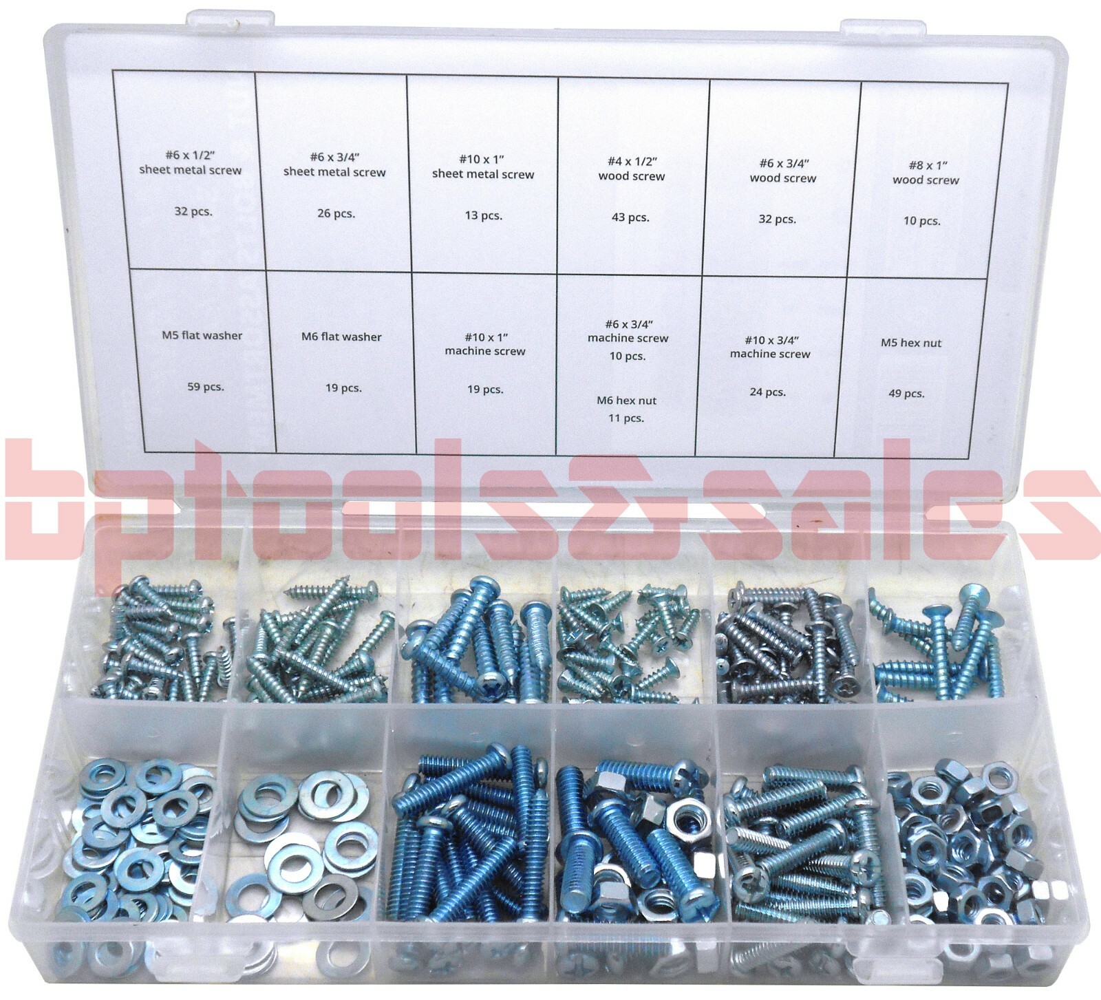 347pc SAE NUT AND BOLT ASSORTMENT SHEET METAL MACHINE SCREW HARDWARE ...