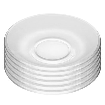 6 pcs Clear Glass Plates 5 inch Glass Plate Set Small Dessert Plates ...