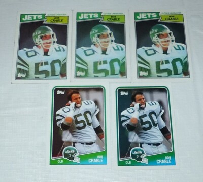 BOB CRABLE - Offensive Line Backer - New York Jets - 5 Card Assorted ...