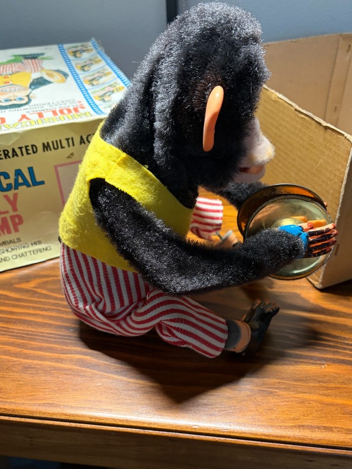 Musical Jolly Chimp Vintage Daishin Toy Clapping Cymbal Monkey in Box ...