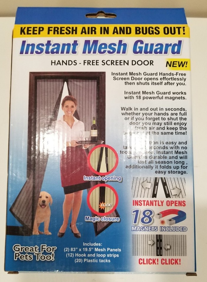 Instant Mesh Guard- Hands Free Magnetic Screen Door | eBay