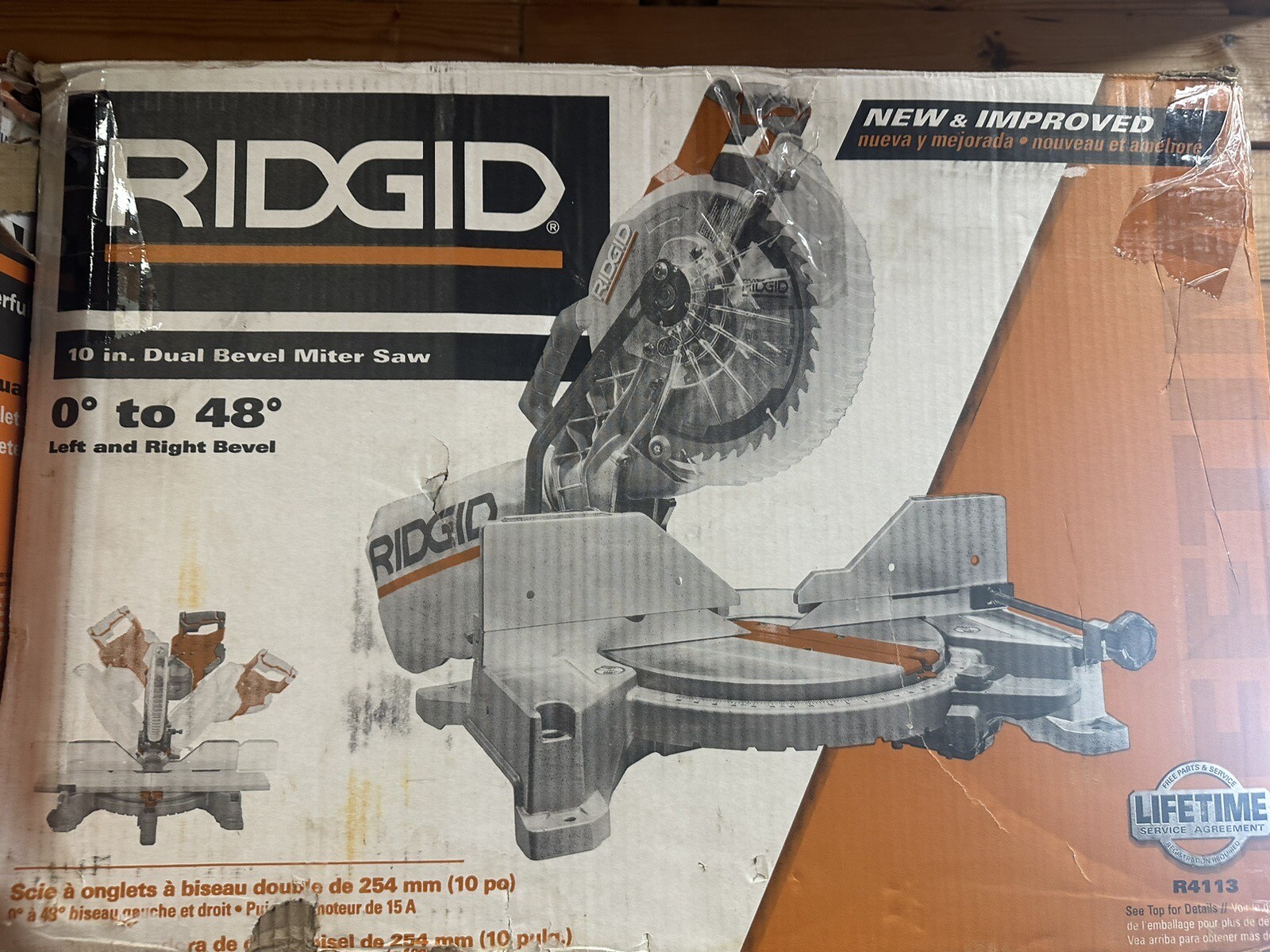 RIDGID R4113 15 Amp 10 in. Dual Miter Saw with LED Cut Line Indicator ...